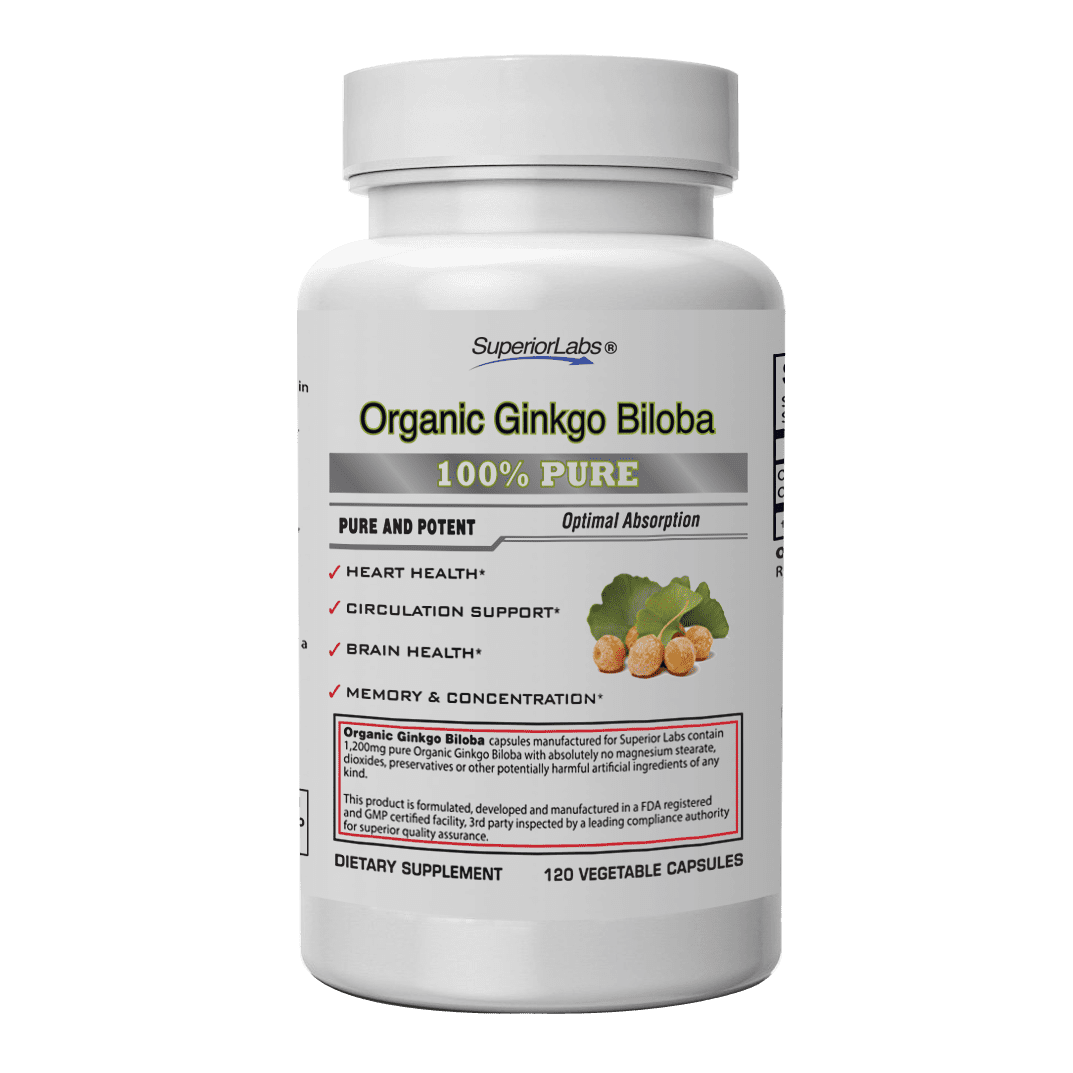 Superior Labs - Organic Ginkgo Biloba - 1200mg, 120 Vegetable Capsules ...