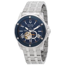 Bulova Marine Star Men's Automatic Wrist Watch, Blue Dial, 98A302 ...