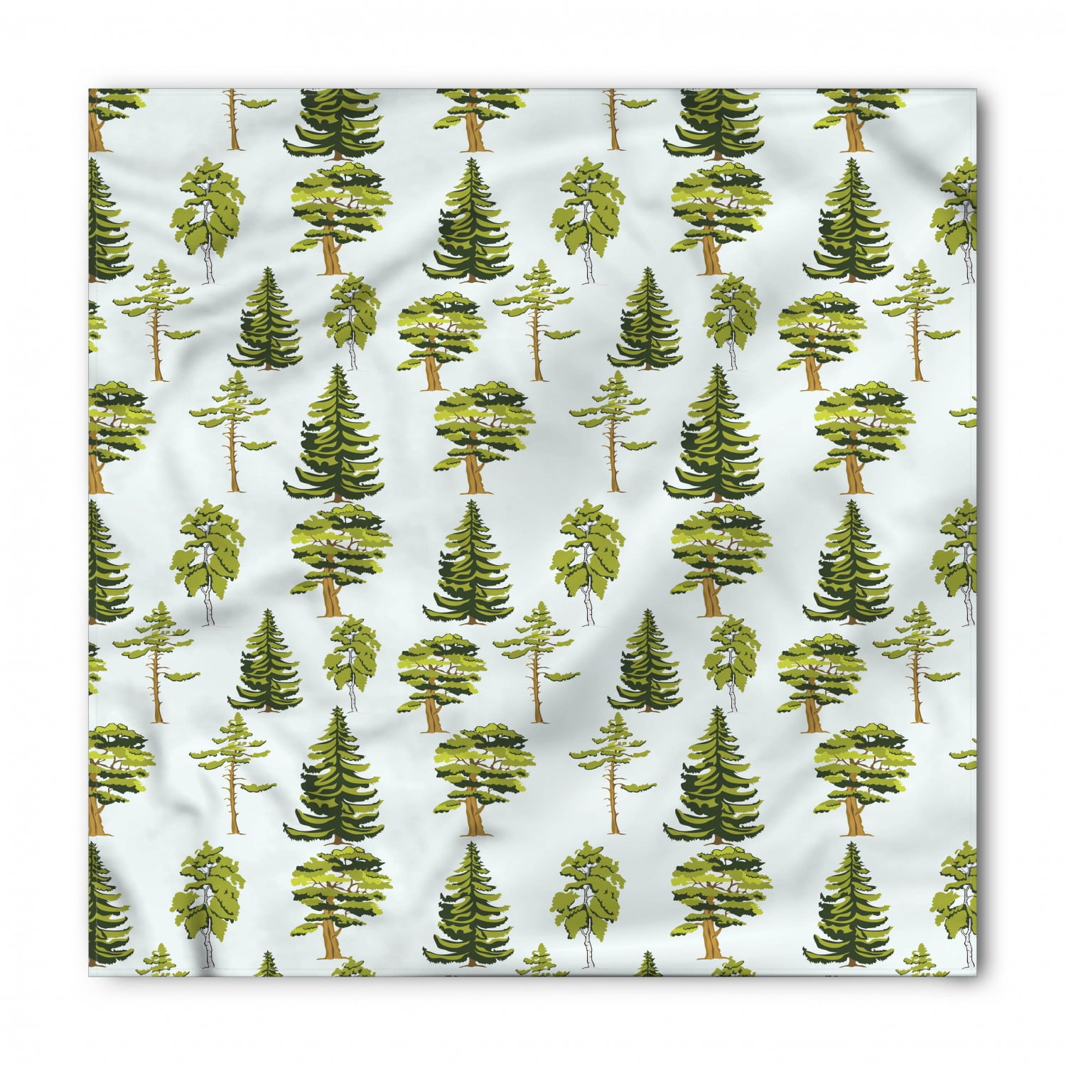 Leaves Bandana, Pine Oak Fir Trees Graphic, Unisex Head and Neck Tie ...