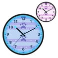 Animal Dog Pink Tile Pattern Wall Clock 12 Inch Voice Activated Night ...