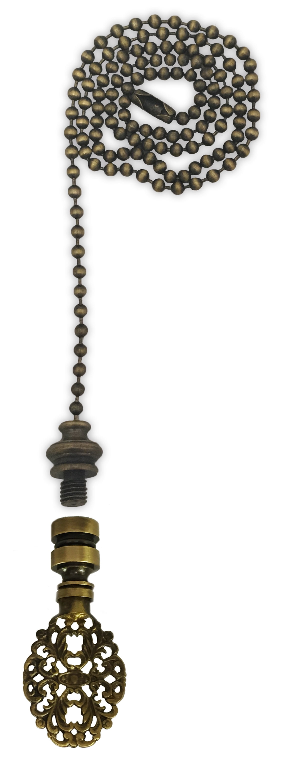 Royal Designs Fan Pull Chain with Oval Filigree Finial – Antique Brass ...