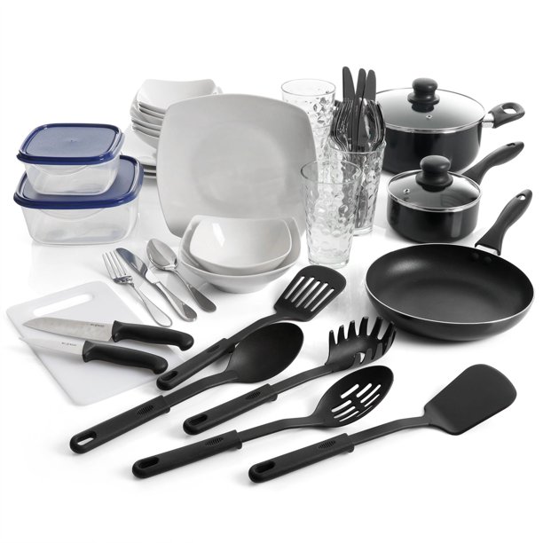 Gibson All U Need 45 Piece Dinnerware Cookware Combo Set in White ...