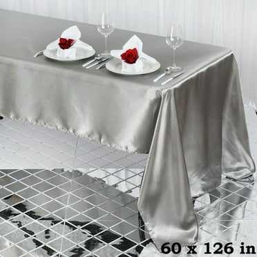 Silver 60" x 102" Sequin Rectangular Tablecloth - Walmart.com