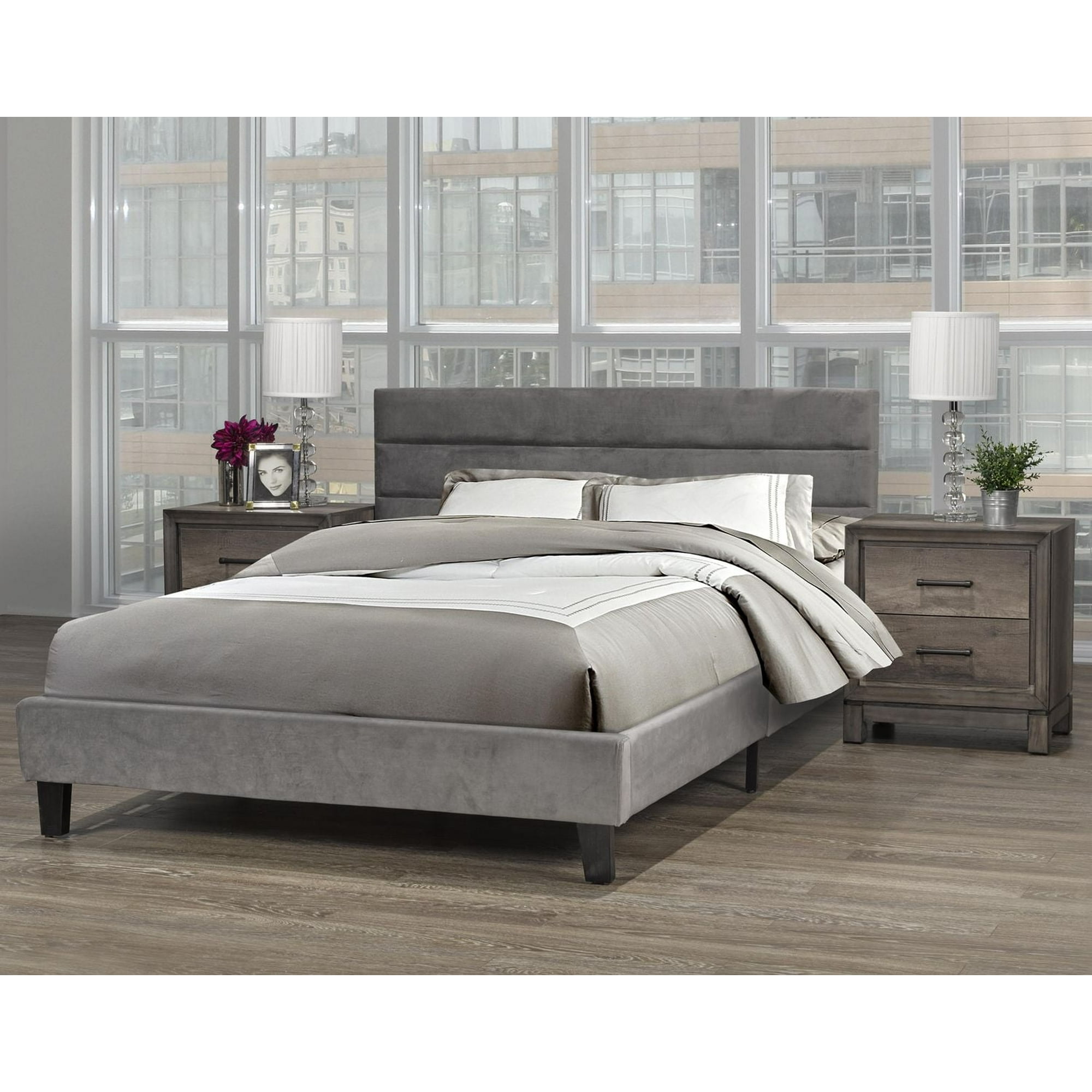 Click here for Brassex Orabelle Queen Platform Bed  Grey prices