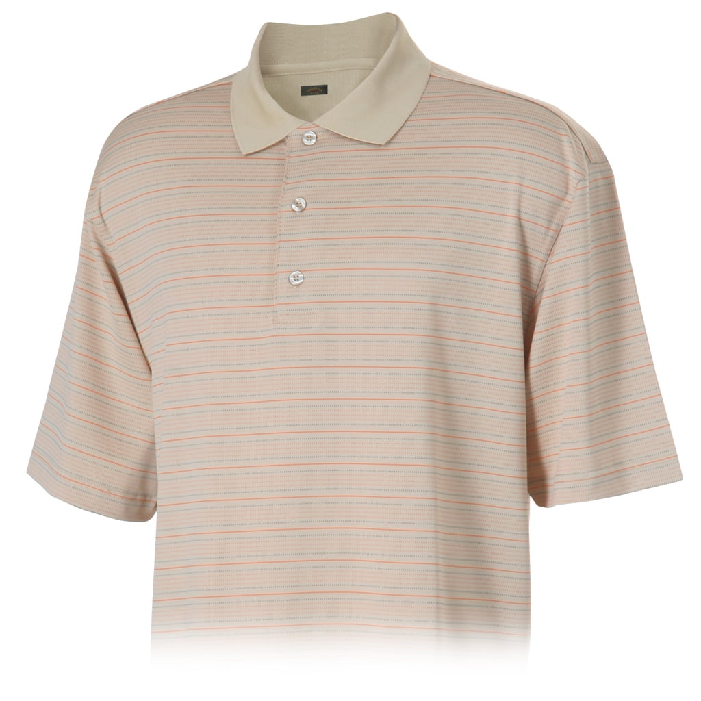 Monterey Club Men's Archibald Multi Stripe Texture Golf Polo Shirt ...
