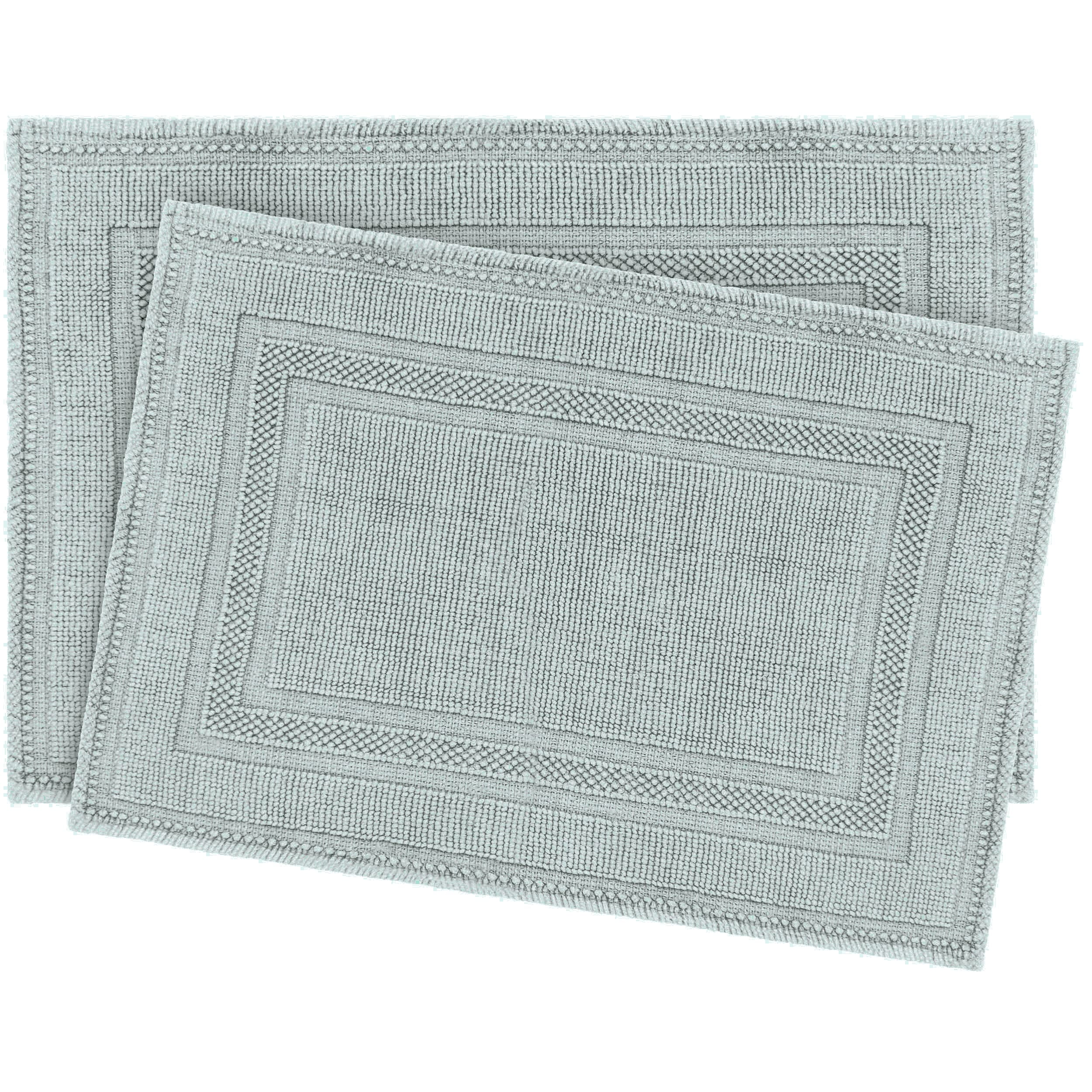 Jean Pierre Cotton Stonewash Racetrack 2-Piece Bath Rug Set, Aqua ...