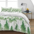 4 Piece Duvet Cover Set Full, Abstractions Green Forests Soft ...