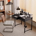 32 Inch Small Computer Desk with Monitor Stand Home Office Desks with 2 ...