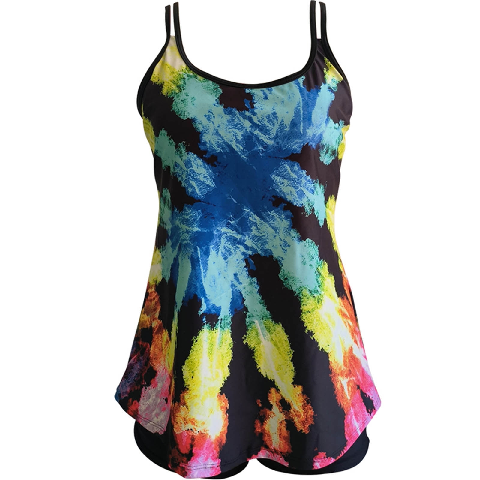 RKSTN Two Piece Tankini Bathing Suits Floral Printed Swim Tops with Boy ...