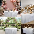 White Stretch Table Skirt for Rectangle Tables 48x24x30 Inches Pleated ...