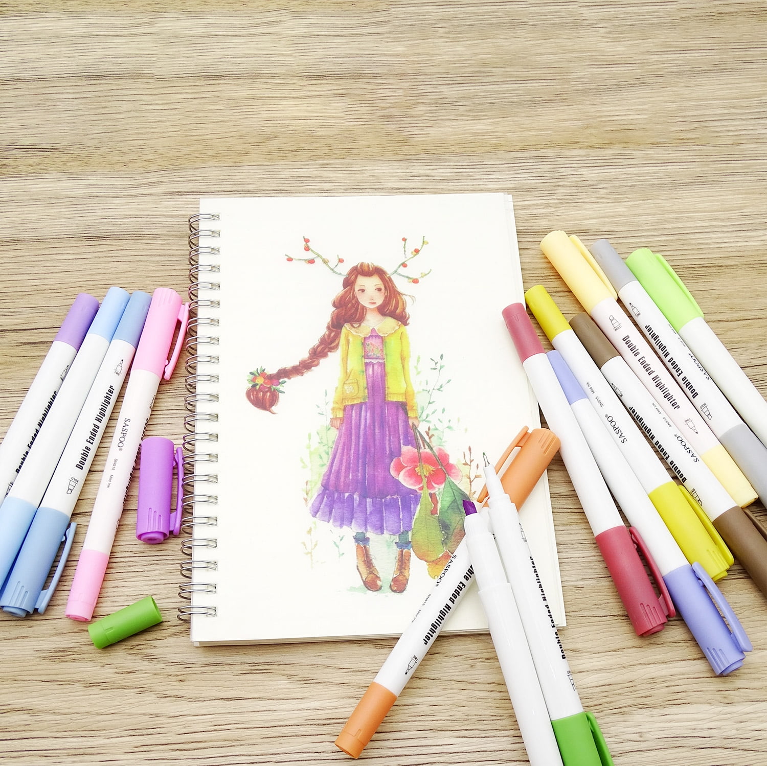 Buy COLNK Double Ended Highlighter,Chisel and Needle Point,Assorted ...