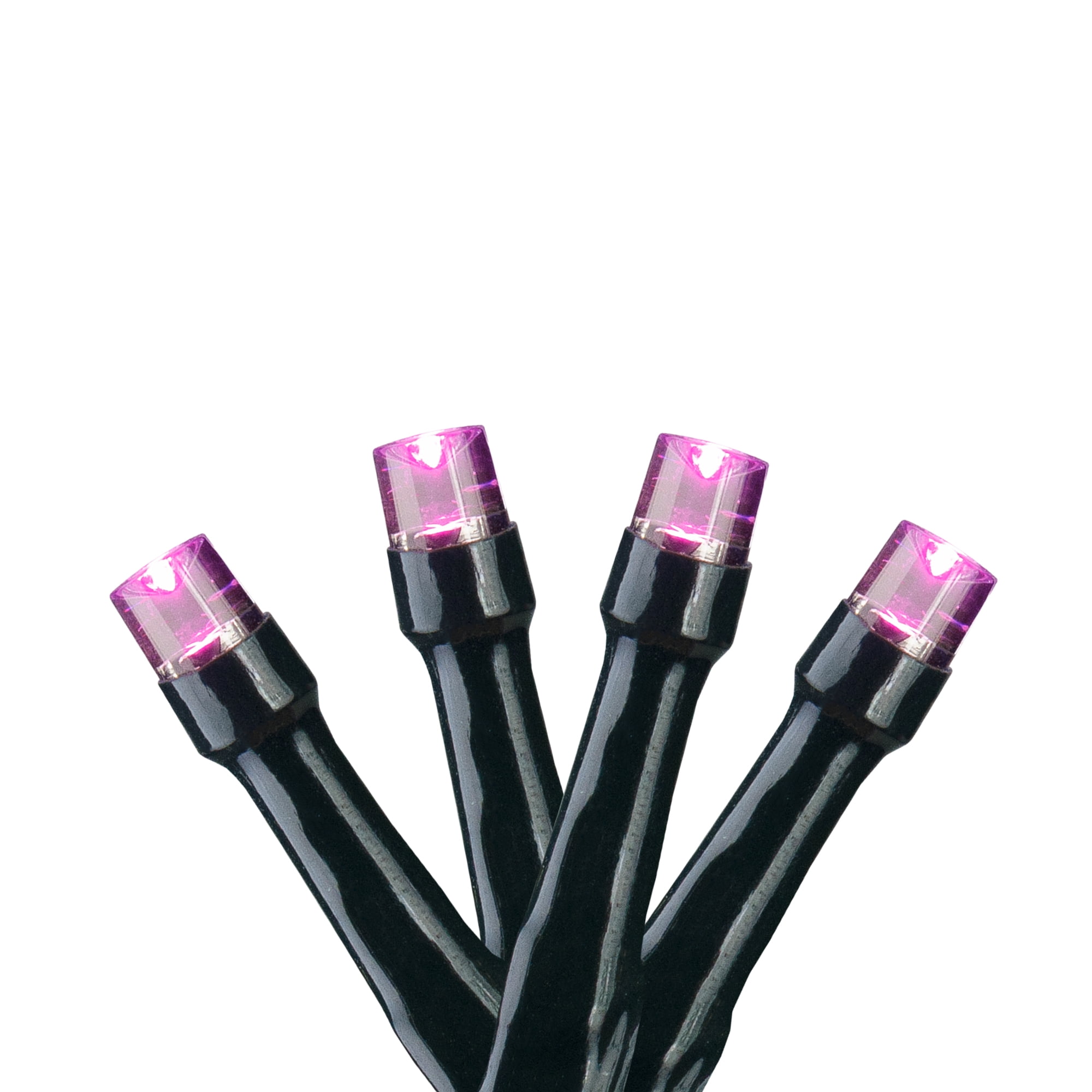 20 Battery Operated Pink LED Christmas Micro Light Set - 7.25 ft Green ...