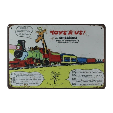 1969 Toys 'R' Us for Children discount supermarket metal tin sign ...