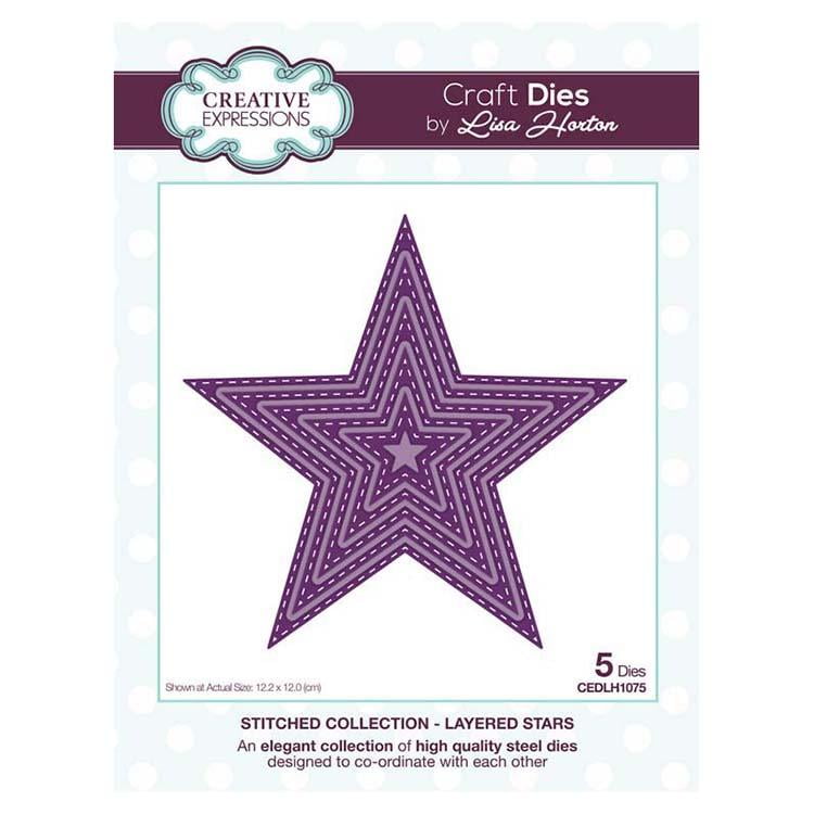 Creative Expressions Stitched Collection Layered Stars Craft Die ...