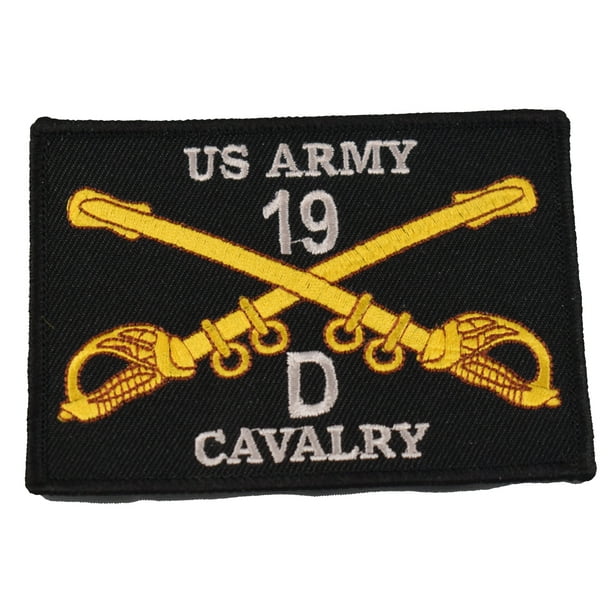 US ARMY 19D CAVALRY CAV PATCH - Silver & Gold on Black Background ...