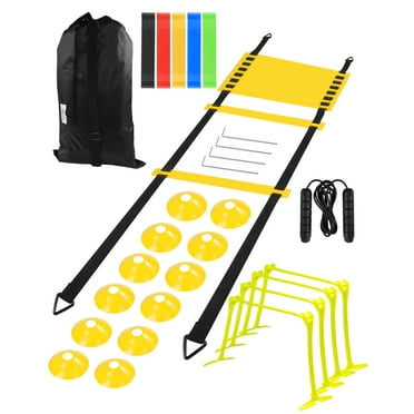 Speed & Agility Training Set: 20ft Ladders, Cones, Drill Course for Kids, Football & Basketball ...