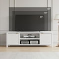 Fluted TV Stand for 80 in TV, Modern Wooden Entertainment Center with ...