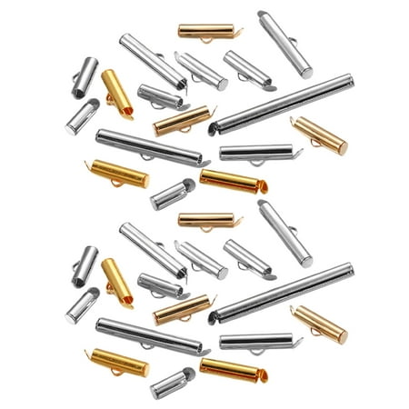 Slide on End Clasp Tubes Slider End Caps Slider Clasp for DIY Earrings ...