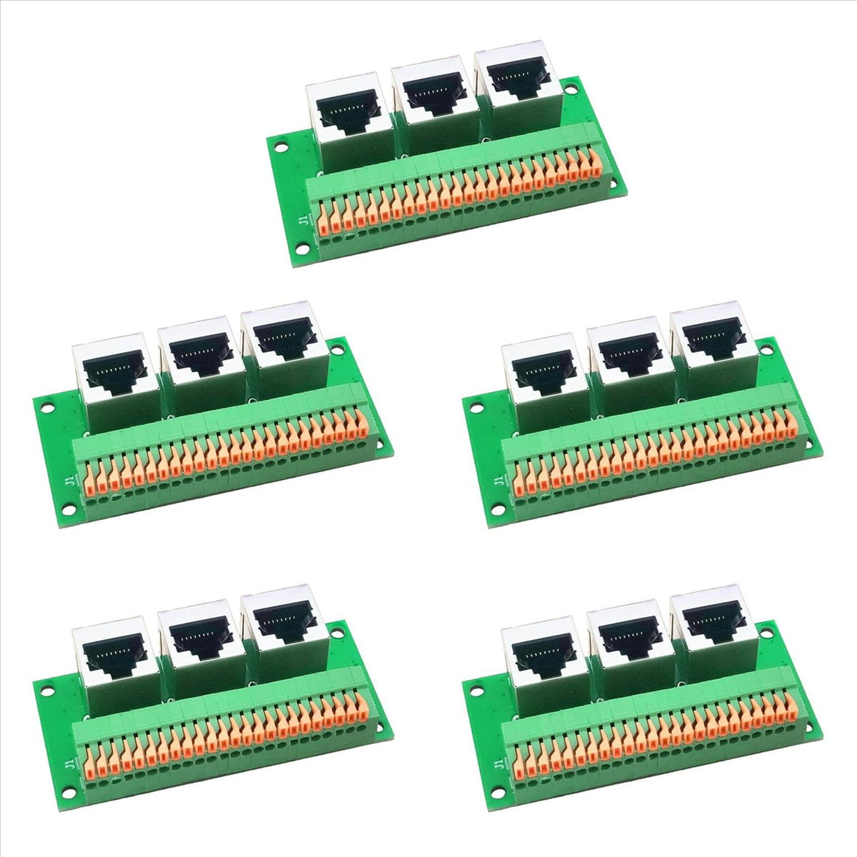 5X Placa de Conexión Hembra RJ45, Terminal de Resorte Rápido Sin ...