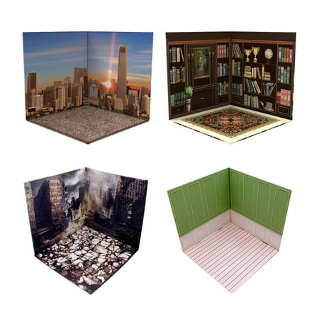 4x 1:12 Backdrop Scene Model Collection Layout Display Background Decor ...