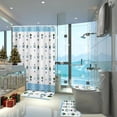 4 Pcs Blue and White Christmas Nutcracker Shower Curtain Set Waterproof ...