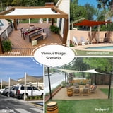 EAGLE PEAK Sun Shade Sail Rectangle Canopy 8' x 12' UV Block Awning for ...