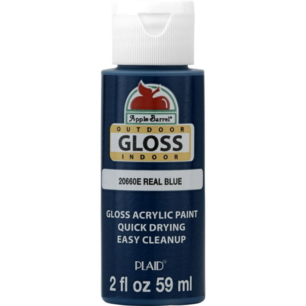 Apple Barrel 20660E Acrylic Craft Paint, Gloss Finish, Real Blue, 2 fl ...