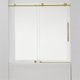 Vinnova Villena 60" W x 58" H Single Sliding Frameless Glass Tub Door ...