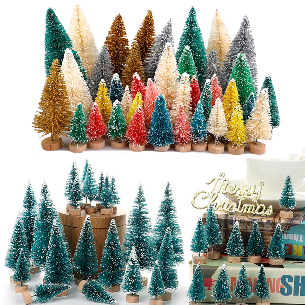 Zruodwans 1 Set Mini Christmas Tree Tabletop Decor Mini Christmas Trees ...