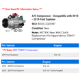 A/C Compressor with Clutch - Compatible with 2013 - 2019 Ford Explorer ...