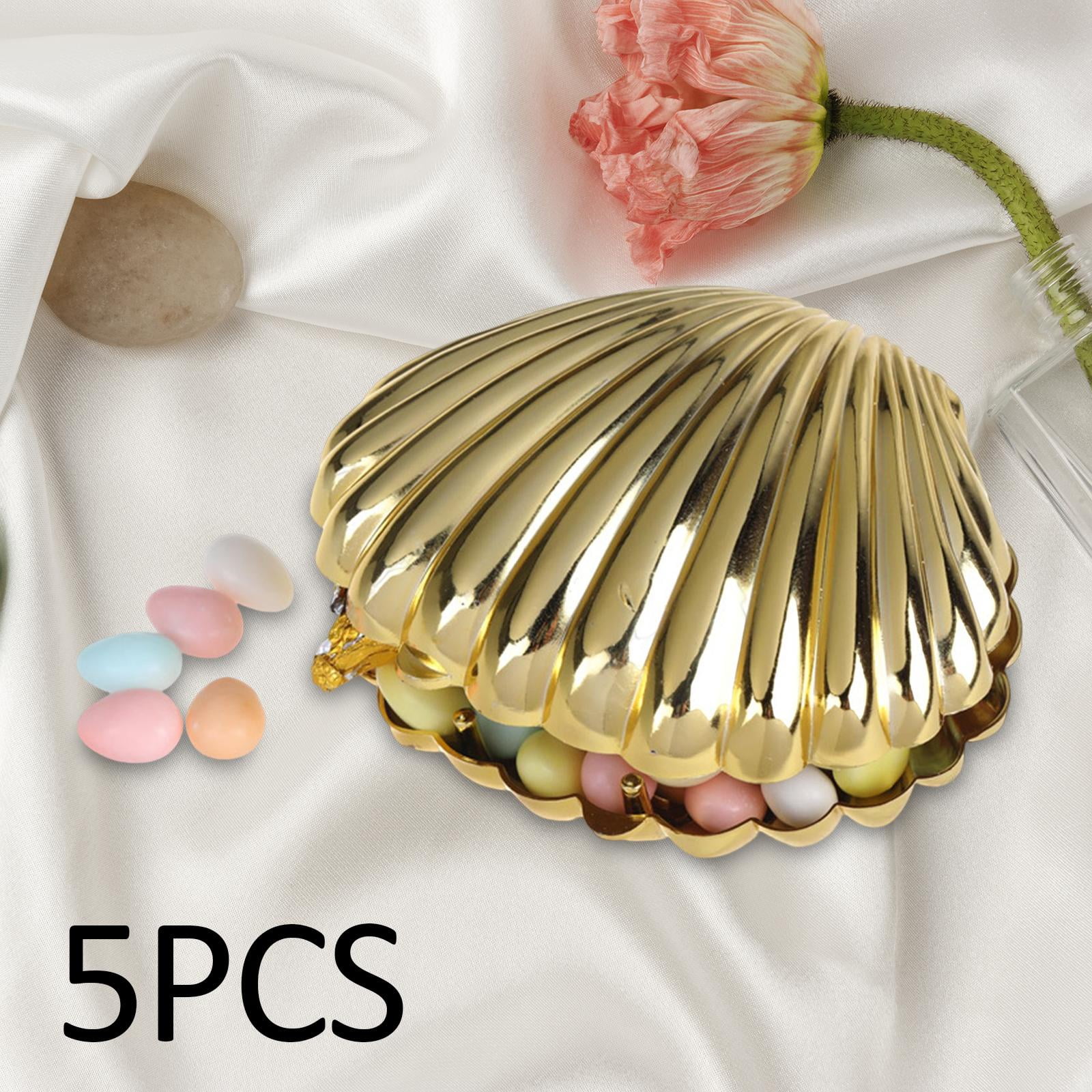 5Pcs Exquisite Jewelry Organizer Case Elegant Lightweight Shell Shape Gift Candy Box for Wedding ...
