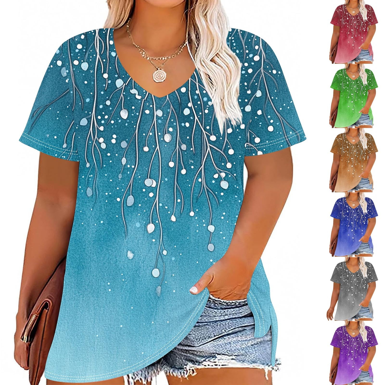 Click here for Ddapj Pyju Plus Size T Shirt For Women Floral Grap... prices