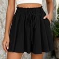 Aezemi Women's Ruffle Waist Shorts - Flowy High Waisted Casual Dressy ...