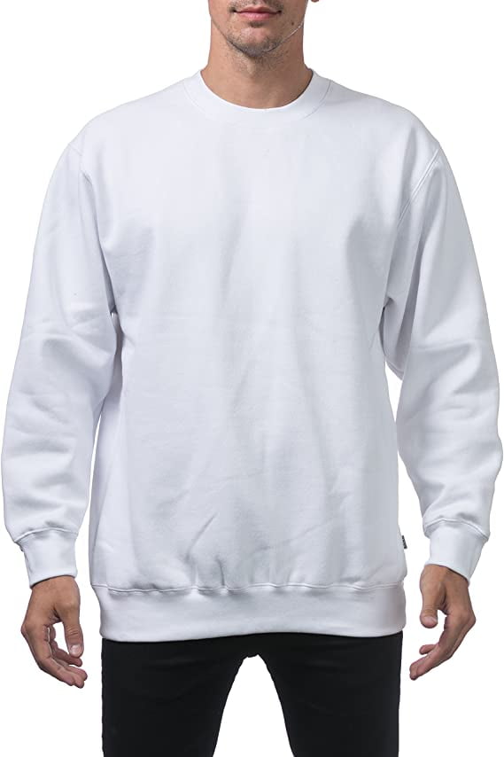 Pro Club Men's Heavyweight Crew Neck Fleece Pullover Sweatshirt ...