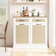 Garvee Rattan Double Trash Cabinet with Tilt Out, 20 Gal Storage, Dual ...