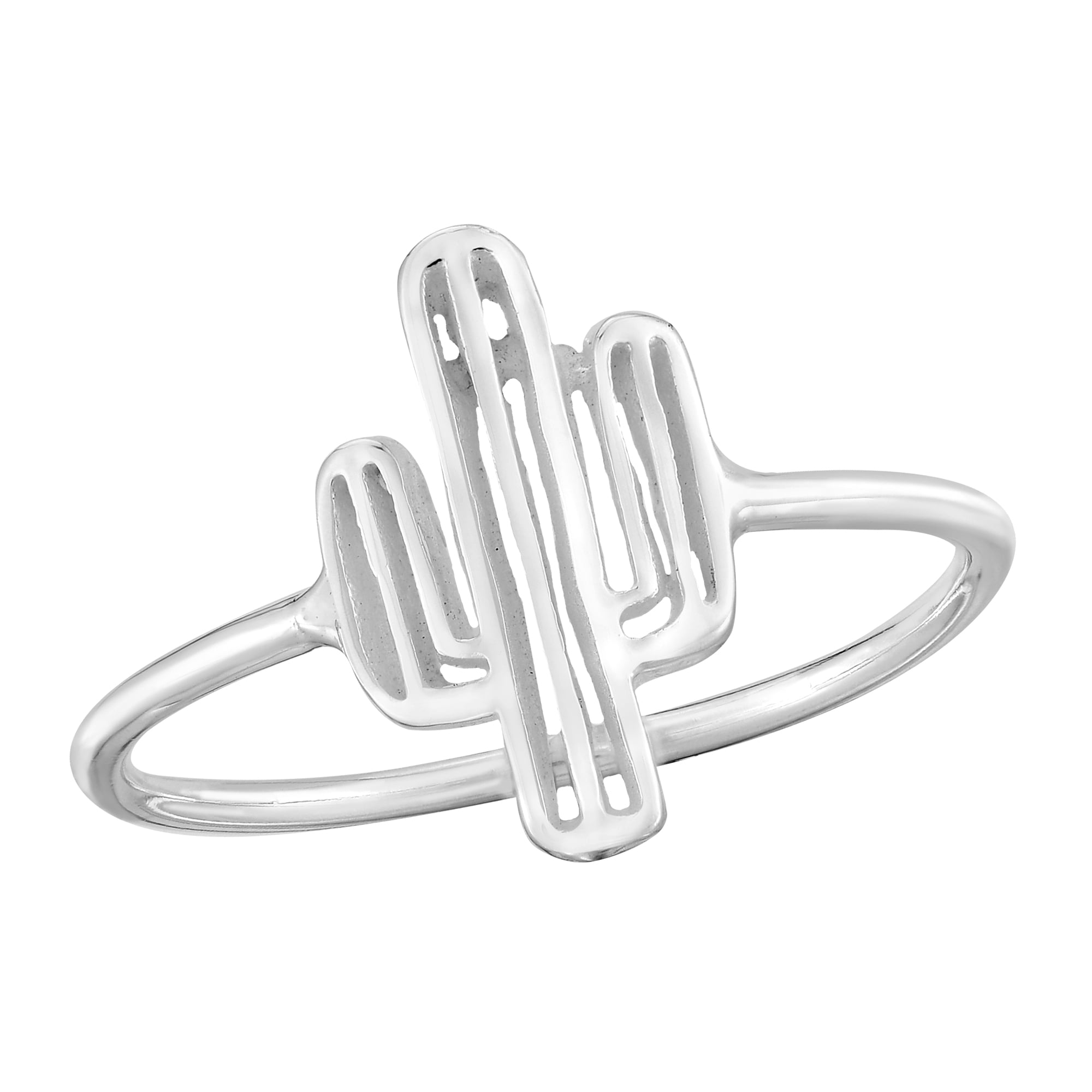 AeraVida Nature Inspired Resilient Desert Cactus Plant Sterling Silver ...