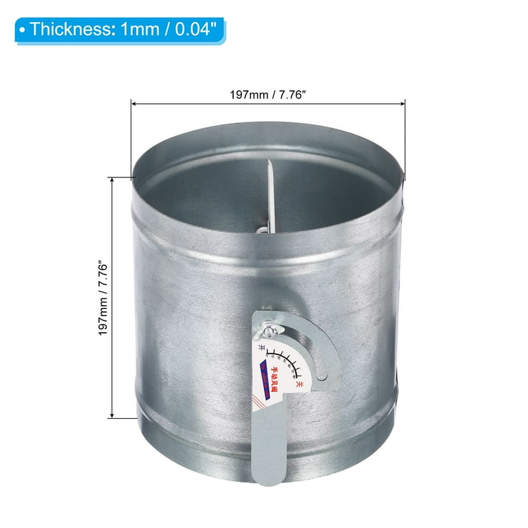 4 Inch HVAC Duct Backdraft Damper, Full Stainless Steel Manual Volume
