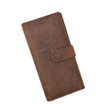 Vintage Genuine Leather RFID Blocking Simple Checkbook Cover with Snap ...
