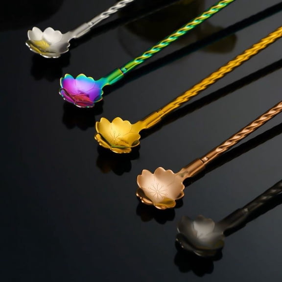 304 Stainless Steel Straw Spoon Combo - Extended Length Stirring and ...