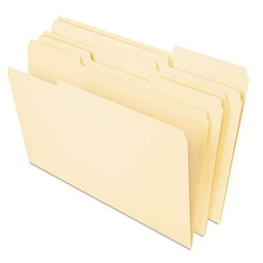 File Folders, 1/3 Cut Third Position, One-Ply Top Tab, Letter, Manila ...