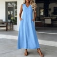 Angala Casual Women Dresses V Neck A Line Maxi Dresses Solid Sleeveless ...
