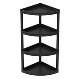Hyper Tough 4 Tier Plastic Storage Corner Shelf, 20 lb per Shelf ...