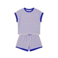 CAIVO Children Girls Summer Casual Two Piece Loose Side Opening Shirt ...