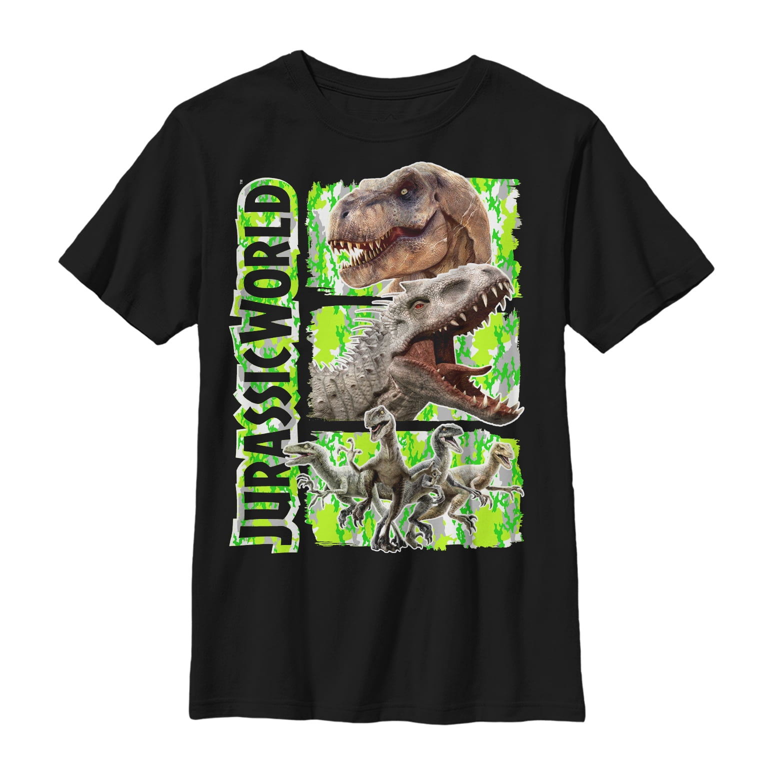 Jurassic World - Boy's Jurassic World Dinosaur Panels T-Shirt - Walmart ...