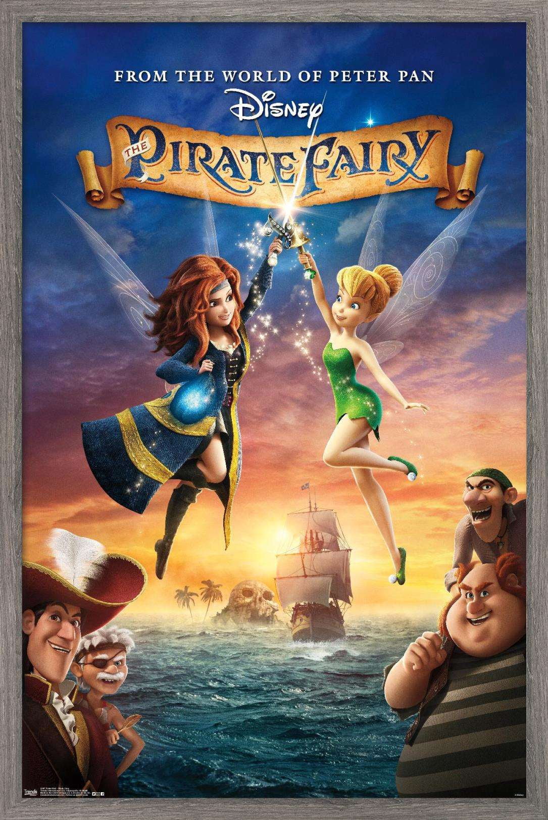Disney Tinker Bell - Pirate Fairy Wall Poster, 22.375" x 34", Framed ...