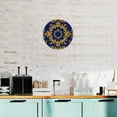 Gold Baroque Pattern Blue7.9x7.9in Round Aluminum Plaque Wall Art, UV ...