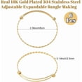 6Pcs 304 Stainless Steel Bangle Making Expandable Bangles Real 18K Gold ...
