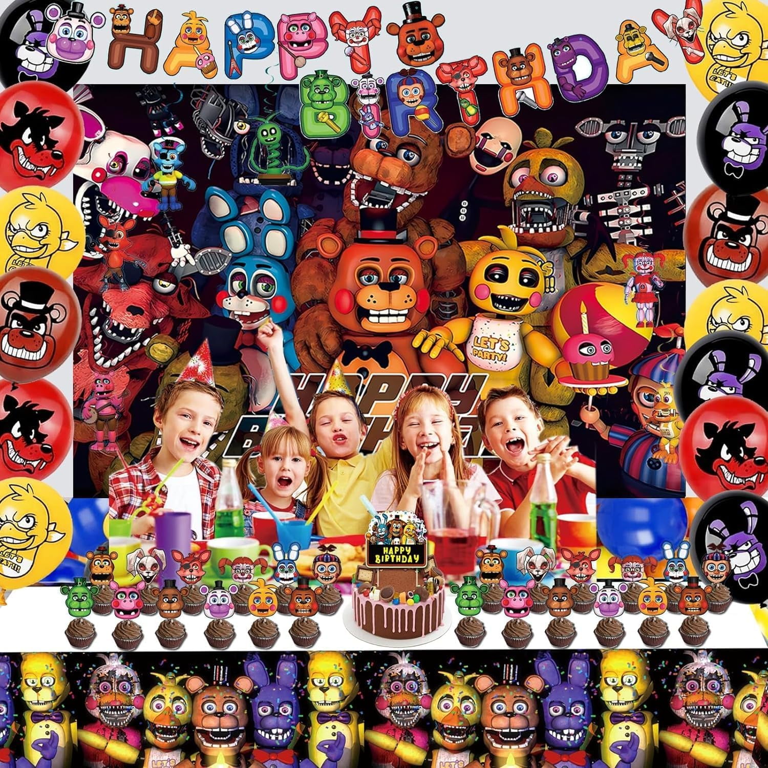 Click here for Keqi Nights Freddys Party Decorations Five Freddys... prices