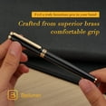 BEILUNER Black Fountain Pen,Stunning Luxury Pen,24K Gilded Nib(Medium ...