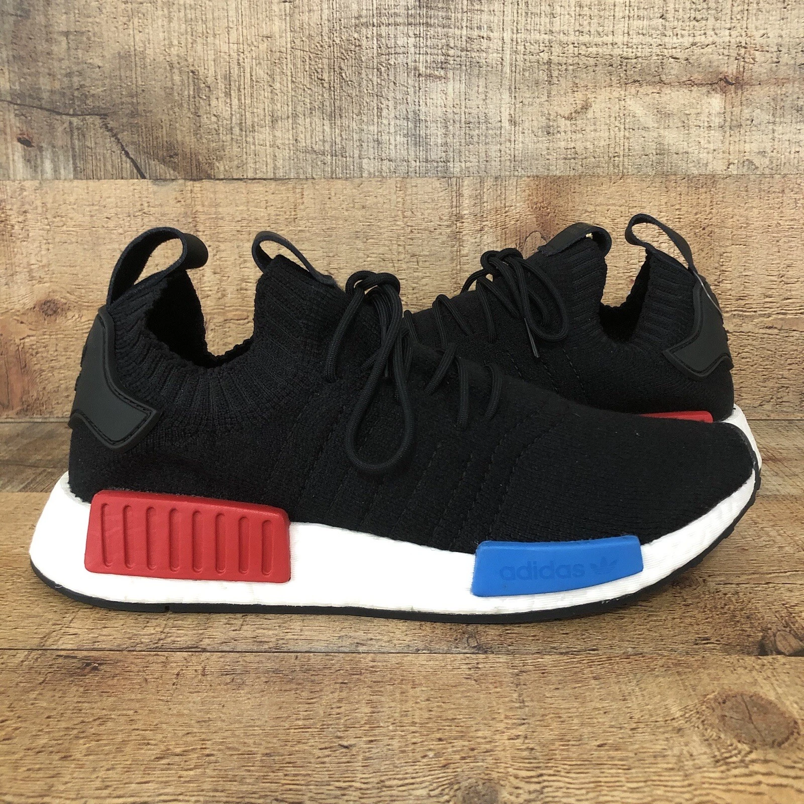 Adi-das NMD R1 PK Mens Size 7.5 Running Sneakers Shoes Black Red Blue ...